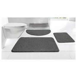 Badematte OTTO HOME "Regona, Badteppich, Badvorleger, Badezimmer Teppich" Gr. 5, grau (anthrazit), H:15mm, Polyester, Badematten, Badematte, Uni Farben, besonders weich, als rechteckig und halbrund erh&auml;ltlich