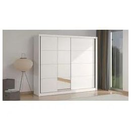Schwebet&uuml;renschrank Inosign "Albi, Schlafzimmerschrank, W&auml;scheschrank in cashmere oder wei&szlig;", wei&szlig; (opaque wei&szlig;), B:251cm H:215,5cm T:60cm, Holzwerkstoff, Kunststoff, MDF, Metall, Schr&auml;nke, Schwebet&uuml;renschrank, Kleiderschrank mit Spiegel MIT Innenausstattung,FSC-zertifiziert