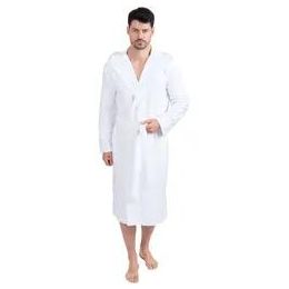 WEWO-Fashion Unisex-Bademantel WEWO FASHION "3901, ideal f&uuml;r Sauna & Spa, Hotelbademantel, Morgenmantel" Gr. XL, wei&szlig;, L:120cm, Polycotton, Hausm&auml;ntel, leicht & saugf&auml;hig