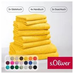 Handtuch Set s.Oliver "s.Oliver, Premium Qualit&auml;t, 600 gr/m2", gelb, 8 Stk., Walkfrottier, Walkfrottier, Obermaterial: 100% Baumwolle, Handtuch-Sets, 2 G&auml;stet&uuml;cher 30x50, 4 Handt&uuml;cher 50x100, 2 Duscht&uuml;cher 70x140