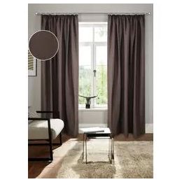 Vorhang Bruno Banani "Lagan" Gr. 5, braun, B:140cm H:265cm, Polyester, Polyester, Gardinen, 2-er Set, gewebt, Microfaser, versch. Gr&ouml;&szlig;en, einfarbig, Bestseller