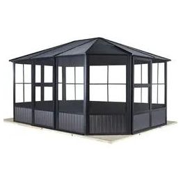 Pavillon Sojag "Charleston 12x15", grau, B/H/T: 489cm x 280cm x 384cm, Pavillons, Wintergarten, BxT: 489x384 cm