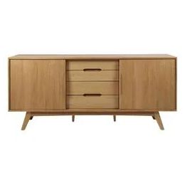 Sideboard Actona GROUP "Marte", braun (eiche), B:180cm H:84cm T:44cm, Sideboards, Sideboard, Anrichte, Eiche/Furnier, 2 Schiebet&uuml;ren, 4 Schubladen, Breite 180 cm