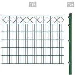 Doppelstabmattenzaun Arvotec "EXCLUSIVE 120 zum Einbetonieren "Karo" mit Zierleiste", gr&uuml;n (dunkelgr&uuml;n), H:120cm, Kunststoff, Stahl, Zaunelemente, Zaunh&ouml;he 120 cm, Zaunl&auml;nge 2 - 60 m