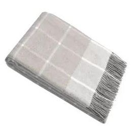 Plaid CASATEX "Harry Lontra", beige, B:130cm L:190cm, Kaschmir, Wolle, Wohndecken, elegantes Design, gro&szlig;e Karos