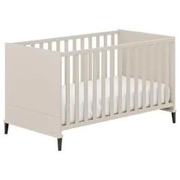Babybett Home Affaire "ARI", beige (cashmere, beige), B:77cm H:82cm L:146cm, Holzwerkstoff, Babybetten, Babybett, 4-fach h&ouml;henverstellbar, umbaubar zum Juniorbett Kindersofa