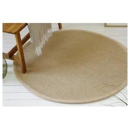 Teppich OTTO HOME "Liora, Juteteppich, auch als L&auml;ufer", braun, H:5mm &Oslash;:120cm, Jute, Teppiche, Teppich, Flachgewebe, Jute in Sisal Optik, Esszimmer, Flur, uni farben