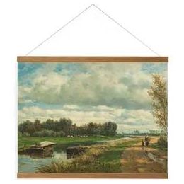 Leinwandbild Art for the home "Dutch Landscape", bunt (farbe bild(er): mehrfarbig), B:80cm H:150cm T:2,3cm &Oslash;:2,3cm, Leinen, Bilder, Leinwandbild, H&auml;ngendes Poster Leinen Holl&auml;ndische Landschaft 60 cm x 80 cm