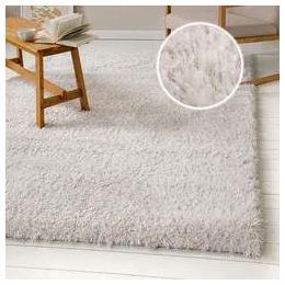 Hochflor-Teppich OTTO HOME "Josetta, auch als L&auml;ufer erh&auml;ltlich", beige, B:160cm H:50mm L:225cm, Polyester, Teppiche, Langflor, Shaggy, dichter weicher Hochflor, uni farben, Wohnzimmer