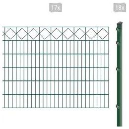 Doppelstabmattenzaun Arvotec "EXCLUSIVE 120 zum Einbetonieren "Karo" mit Zierleiste", gr&uuml;n (dunkelgr&uuml;n), H:120cm, Kunststoff, Stahl, Zaunelemente, Zaunh&ouml;he 120 cm, Zaunl&auml;nge 2 - 60 m