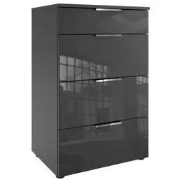 Schubkastenkommode wimex "Level36 C by fresh to go", grau (graphit, glas grau), B:54cm H:84cm T:41cm, Holzwerkstoff, Sideboards, mit Glaselementen auf der Front, soft-close Funktion, 54cm breit