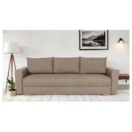 3-Sitzer Home Affaire "MAGHERA 230 cm - OTTO. Verl&auml;ssliche Qualit&auml;t.", beige, B:230cm H:79cm T:92,5cm, 100% Polyester, Sofas, Schlafsofa, Bettkasten, pflegeleicht