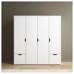 Dreht&uuml;renschrank Rauch "Kleiderschrank Schrank Garderobe W&auml;scheschrank NARAI mit Schubladen", wei&szlig; (alpinwei&szlig;), B:187cm H:194cm T:53cm, Holzwerkstoff, Schr&auml;nke, Dreht&uuml;renschrank, Griffausfr&auml;sungen f&uuml;r eine grifflose Optik TOPSELLER MADE IN GERMANY