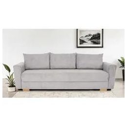 3-Sitzer Home Affaire "MAGHERA 230 cm - OTTO. Verl&auml;ssliche Qualit&auml;t.", grau (hellgrau), B:230cm H:79cm T:92,5cm, 100% Polyester, Sofas, Schlafsofa, Bettkasten, pflegeleicht