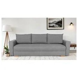 3-Sitzer Home Affaire "MAGHERA 230 cm - OTTO. Verl&auml;ssliche Qualit&auml;t.", grau (hellgrau), B:230cm H:79cm T:92,5cm, 100% Polyester, Sofas, Schlafsofa, Bettkasten, pflegeleicht