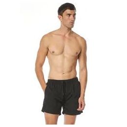 Badeshorts Bruno Banani "Boxer Wave Line 2.0 Swim", Herren, Gr. XXL (8), N-Gr, schwarz, Microfaser, Polyester, unifarben, Badehosen Badeshorts, mit Tunnel-Gummibund