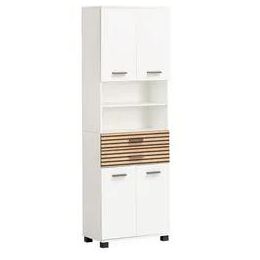 Schildmeyer Hochschrank WELLTIME "Katta, Breite 59 cm", wei&szlig; (mattwei&szlig;, akustikprint), B:59,8cm H:180,9cm T:32,6cm, FSC-zertifizierter Holzwerkstoff, Schr&auml;nke, Hochschrank, Schubladenfronten mit Akustikprint