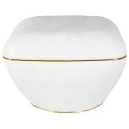 Sitzhocker Kayoom "Hocker Contessa 125, vielseitig einsetzbarer Allrounder, elegante Form", gold (wei&szlig;, gold), B:60cm H:42,5cm T:60cm, Bezug: 50% Baumwolle 50% Acryl / Korpus: Pappelholz, Hocker, Sitzhocker, komfortabel, hochqualitativ, pflegeleicht, elegante Form