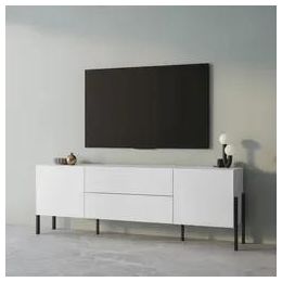 Lowboard OTTO HOME "Jukon,Breite 200 cm, moderne grifflose TV-Kommode,2 T&uuml;ren/2 Schubladen", wei&szlig; (wei&szlig; matt), B:200cm H:70cm T:40cm, Sideboards, Lowboard, TV-Schrank mit viel Stauraum, TV-Board, push-to-open-Funktion