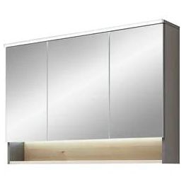Spiegelschrank SAPHIR "Quickset 394", grau (quarzgrau matt touch), B:100cm H:71,6cm T:21,4cm, Schr&auml;nke, Spiegelschrank
