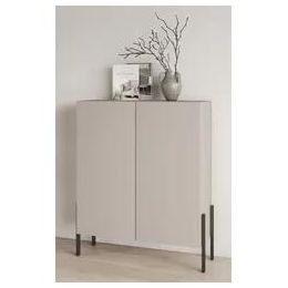 Kommode OTTO HOME "Jukon, Breite 110 cm, moderne grifflose Hochschrank, 2T&uuml;ren", beige (kaschmir), B:110cm H:135cm T:40cm, Sideboards, Kommode, Highboard mit viel Stauraum, push-to-open-Funktion, Topseller