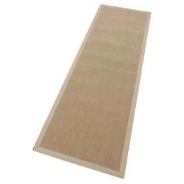 Teppich Dekowe "Naturino Rips", beige (natur), B:80cm H:7mm L:250cm, Kunstfaser, Teppiche, Teppich, Flachgewebe, Sisal-Optik, mit Bord&uuml;re, In- und Outdoor geeignet