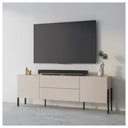 Lowboard OTTO HOME "Jukon,Breite 200 cm, moderne grifflose TV-Kommode,2 T&uuml;ren/2 Schubladen", beige (kaschmir), B:200cm H:70cm T:40cm, Sideboards, Lowboard, TV-Schrank mit viel Stauraum, TV-Board, push-to-open-Funktion