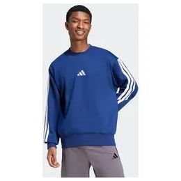Sweatshirt Adidas SPORTSWEAR "ESSENTIALS 3-STREIFEN", Herren, Gr. S, blau (dunkelblau, wei&szlig;), Obermaterial: 55% Baumwolle, 36% Polyester, 9% Viskose, normal, Rundhals, angesetztes B&uuml;ndchen, Sweatshirts Sweatshirt
