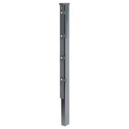 GAH Alberts Zaunpfosten ALBERTS, grau (anthrazit), B:6cm H:120cm T:4cm, Stahl, Zaunpfosten, 60x40 mm f&uuml;r Doppelstabmattenzaun, 120 cm, mit Flacheisen