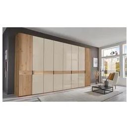Kleiderschrank Wiemann "Cardiff", beige (glas champagner), B:393,1cm H:216cm T:58cm, Floatglas, Hartfaserplatte, Holzwerkstoff, Massivholz, Schr&auml;nke, Kleiderschrank, inkl. T&uuml;rd&auml;mpfung