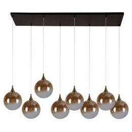 Searchlight LED-H&auml;ngeleuchte "H&auml;ngeleuchte Alchemy, 8-flammig", schwarz (satiniertes messing und schwarz), 8, H: 27cm, 1 Stk., Leuchten, Plasmastrahl-Effekt