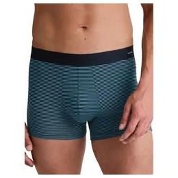 Boxershorts Calida "Cotton Code Design", Herren, Gr. L (52/54), blau (bright blau), Single Jersey, Obermaterial: 94% Baumwolle, 6% Elasthan, k&ouml;rpernah, Unterhosen, mit weichem Elastikbund, ohne Eingriff