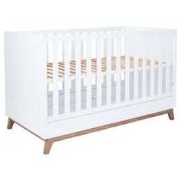 Babybett Arthur Berndt "Kinderbett &raquo;Lina&laquo; 70 x 140 cm", wei&szlig; (kreidewei&szlig;), B:144cm H:89cm T:75cm, Holzwerkstoff, Massivholz, Babybetten, Babybett