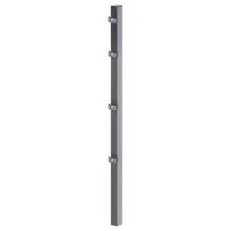 GAH Alberts Zaunpfosten ALBERTS, grau (anthrazit), B:6cm H:225cm T:4cm, Stahl, Zaunpfosten, 60x40 mm f&uuml;r Doppelstabmattenzaun, 225 cm, mit Klemmlaschenbefestigung