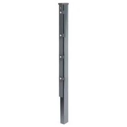 GAH Alberts Zaunpfosten ALBERTS, grau (anthrazit), B:6cm H:225cm T:4cm, Stahl, Zaunpfosten, 60x40 mm f&uuml;r Doppelstabmattenzaun, 225 cm, mit Flacheisen