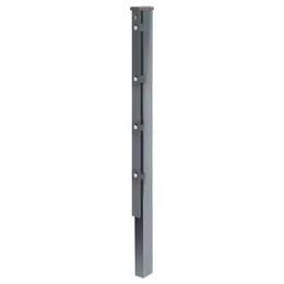 GAH Alberts Zaunpfosten ALBERTS, grau (anthrazit), B:6cm H:175cm T:4cm, Stahl, Zaunpfosten, 60x40 mm f&uuml;r Doppelstabmattenzaun, 175 cm, mit Flacheisen