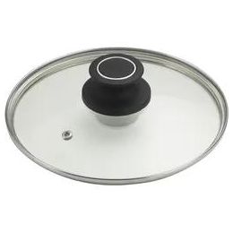 Pinti Inox Deckel PINTINOX "Pinti Power", schwarz (transparent, edelstahlfarben, schwarz), &Oslash;:28cm, Edelstahl, Glas, Kunststoff, Deckel, Topfdeckel, mit Kunststoffknaupf, sp&uuml;lmaschinengeeignet, &Oslash; 28 cm