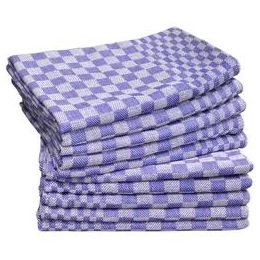 Geschirrtuch Dyckhoff "Halbleinen Grubentuch, kariert, 55% Baumwolle, 45% Leinen, 10 St&uuml;ck", blau, B:50cm L:100cm, 45% Leinen, 55% Baumwolle, Geschirrt&uuml;cher, Geschirrtuch, Geschirrt&uuml;cher, extra gro&szlig;, je 50 x 100 cm