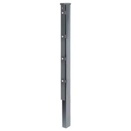 GAH Alberts Zaunpfosten ALBERTS, grau (anthrazit), B:6cm H:200cm T:4cm, Stahl, Zaunpfosten, 60x40 mm f&uuml;r Doppelstabmattenzaun, 200 cm, mit Flacheisen