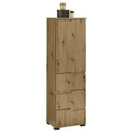 Midischrank BASIC BY BALCULINA "Spice, Badezimmerschrank BxTxH 40x134x32 cm", beige (artisan), B:40cm H:134cm T:32cm, Holzwerkstoff, Schr&auml;nke, Midischrank, Breite 40 cm, Griffmulden