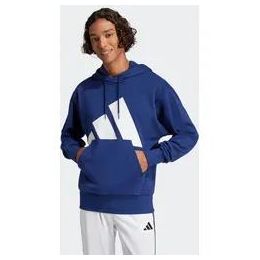 Kapuzensweatshirt Adidas SPORTSWEAR "ESSENTIALS BIG LOGO FRENCH TERRY HOODIE", Herren, Gr. XL, blau (dunkelblau, wei&szlig;), Obermaterial: 55% Baumwolle, 36% Polyester, 9% Viskose, angesetztes B&uuml;ndchen, Sweatshirts