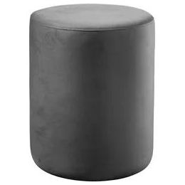 Polsterhocker Maintal "Wiesenblick", grau (schiefer), B:40cm H:50cm T:40cm, Hocker, Polsterhocker, Hocker rund, merhfach einsetzbar