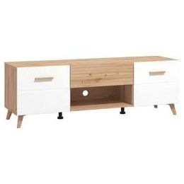 Lowboard Inosign "Bretagna TV-Lowboard, TV-Schrank, TV-St&auml;nder, Breite 150 cm", beige (arisan eiche), B:147,5cm H:49cm T:41,5cm, FSC-zertifizierter Holzwerkstoff, Sideboards, Lowboard, Kommode mit Schublade, Holzgriffen, TV-M&ouml;bel, in Artisan Eiche
