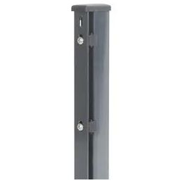 GAH Alberts Zaunpfosten ALBERTS, grau (anthrazit), B:6cm H:240cm T:4cm, Stahl, Zaunpfosten, 60x40 mm f&uuml;r Doppelstabmattenzaun, 240 cm, mit Klemmlaschenbefestigung