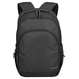 Laptoprucksack Travelite "KICK OFF Reiserucksack", Gr. B/H/T: 31cm x 45cm x 16cm, schwarz, Polyester, unifarben, Basic, Rucks&auml;cke Laptoprucksack