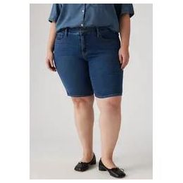 Levi's Shorts LEVI'S PLUS "PL SHAPING BERMUDA DA", Damen, Gr. 18 (50), N-Gr, clever girl short pl, Web, Obermaterial: 80% Baumwolle, 19% Polyester, 1% Elasthan, unifarben, regular fit kniefrei, Hosen Shorts, Sommerhose im Five-Pocket Style