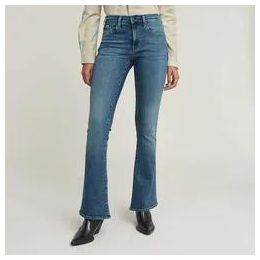 G-Star Raw Bootcut-Jeans G-STAR "3301 Flare Wmn", Damen, Gr. 32, L&auml;nge 30, blau (faded icy blau), Denim/Jeans, Obermaterial: 99% Baumwolle, 1% Elasthan, bootcut fit normal, Jeans, aus Stretch-Denim