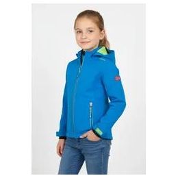 Softshelljacke Trollkids "KIDS TROLLFJORD JACKET", Kinder, Gr. 110, bunt (medium blau, gr&uuml;n), Obermaterial: 94% Polyester, 6% Elasthan, normal, Jacken Softshelljacke