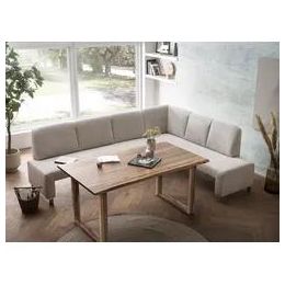 Eckbank exxpo - SOFA FASHION "Intenso, modern, wahlweise in Leder oder Textil, 264/197 cm (B/T)", beige, B:264cm H:91cm T:197cm, NaturLeder;Strukturstoff (Zusammensetzung: Polyester 100%);Luxus-Microfaser (Zusammensetzung: Aufgeflockte 100% Polyester Schicht mit Pr&auml;gung);Cord (Zusammensetzung: Polyester 100%), Sitzb&auml;nke, Eckbank, hohe Bodenfreiheit, frei im Raum stellbar, hoher Sitzkomfort, Topsel
