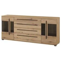 Sideboard Home Affaire "Cantara, moderner Schrank, Kommode in Eiche Evoke oder wei&szlig;", eiche evoke, B:200cm H:86cm T:42cm, FSC-zertifizierter Holzwerkstoff, Sideboards, Sideboard, schwarze Stangengriffe, ausreichend Stauraum, vielseitig einsetzbar